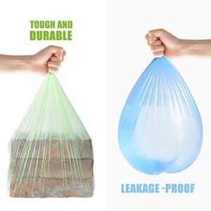 4 Gallon 330pcs Strong Trash Bags Colorful Clear Garbage Bags, Bathroom Trash Can Bin Liners, Small Plastic Bags for home office kitchen, fit 12-15 Liter, 3,3.5,4.5 Gal,Multicolor