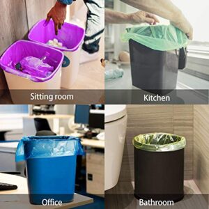 4 Gallon 330pcs Strong Trash Bags Colorful Clear Garbage Bags, Bathroom Trash Can Bin Liners, Small Plastic Bags for home office kitchen, fit 12-15 Liter, 3,3.5,4.5 Gal,Multicolor