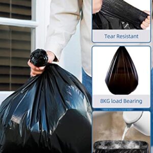 Waikas Kitchen Trash Bags 13 Gallon, 25 Counts, 60cm*70cm, 13.5g/pcs, Unscented, Black