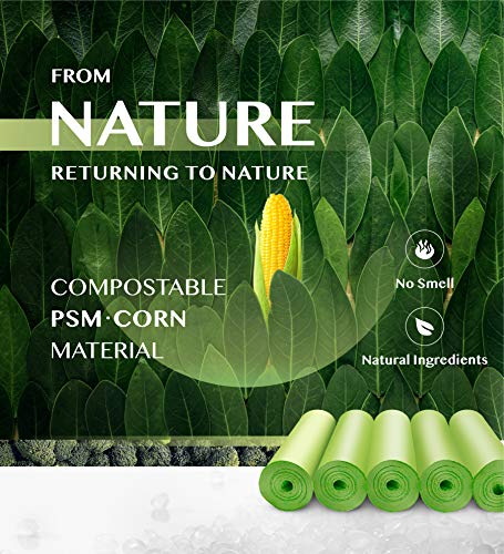 Compostable Trash Bags - FORID 13 Gallon Tall Kitchen Garbage Bags 80 Count Unscented Trash Can Liners 55 Liter Medium Wastebasket Bags for Bathroom Home Bedroom Office Garbage Can (5Rolls/Green)