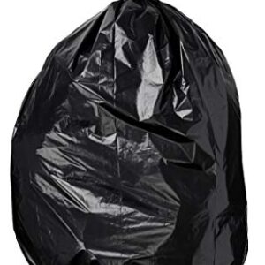 AmazonCommercial 40-45 Gallon Trash Bags 38" x 46" - 1.5 MIL Black Commercial Garbage Bags, Compatible with Rubbermaid Brute - 100 Count