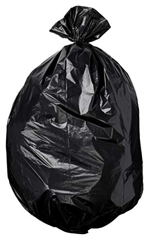 AmazonCommercial 40-45 Gallon Trash Bags 38" x 46" - 1.5 MIL Black Commercial Garbage Bags, Compatible with Rubbermaid Brute - 100 Count