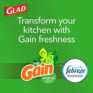 GLAD Small Trash Bags - 4 Gallon Trash Bag for Waste Basket, Gain Original Scent with Febreze Freshness- 26 Count (Pack of 6)