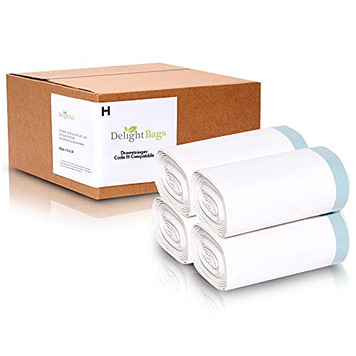 Compatible with Simple human Code H, 200 Count, Eco-Friendly, White Drawstring Trash Bags, 8-9 Gallon,30-35 Liter, 18.5" x 28", 1.2 Mil thick, Made in the USA with 70% CERTIFIED Post Consumer Material