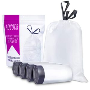 4 gallon trash bag, small drawstring trash bags, 15 liter white garbage bags, 72 count