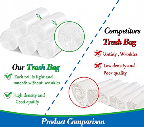 1.2 gallon trash can liners,Small clear Garbage Bags 300,Extra Strong 1 2 Gal Trash Bag,Fit 4.5-6 liters trash Bin Liners for Home Office Kitchen