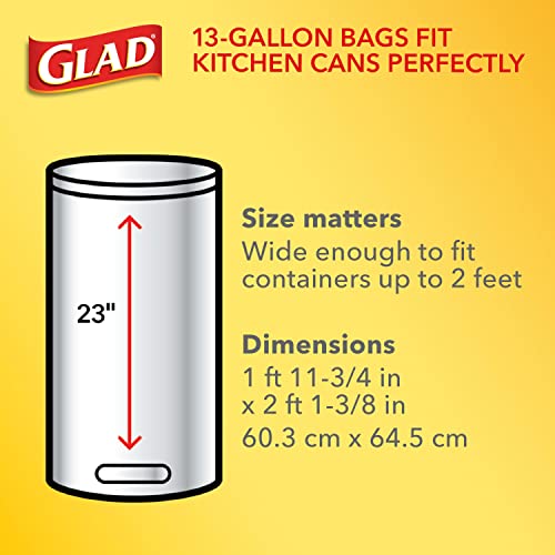 GLAD ForceFlex Tall Kitchen Drawstring Trash Bags, 13 Gallon Drawstring Trash Bag for Tall Kitchen Trash Can, Fresh Clean Scent to Eliminate Odors, 40 Count