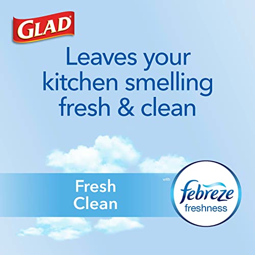 GLAD ForceFlex Tall Kitchen Drawstring Trash Bags, 13 Gallon Drawstring Trash Bag for Tall Kitchen Trash Can, Fresh Clean Scent to Eliminate Odors, 40 Count