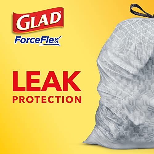 GLAD ForceFlex Tall Kitchen Drawstring Trash Bags, 13 Gallon Drawstring Trash Bag for Tall Kitchen Trash Can, Fresh Clean Scent to Eliminate Odors, 40 Count