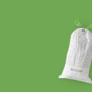 Brabantia PerfectFit Trash Bags (Size G/6-8 Gal) Thick Plastic Trash Can Liners with Drawstring Handles (120 Bags)