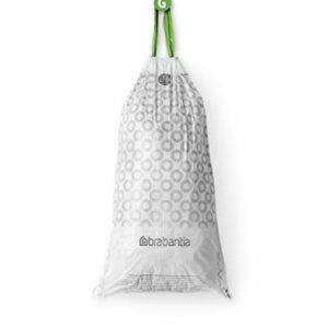 Brabantia PerfectFit Trash Bags (Size G/6-8 Gal) Thick Plastic Trash Can Liners with Drawstring Handles (120 Bags)