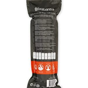 Brabantia PerfectFit Trash Bags (Size G/6-8 Gal) Thick Plastic Trash Can Liners with Drawstring Handles (120 Bags)