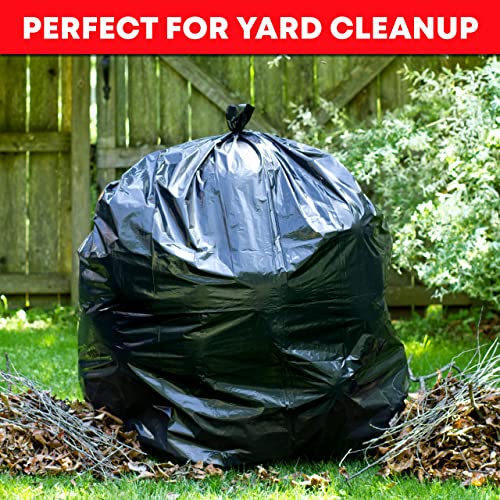 65 Gallon Trash Bags for Toter, (Value-Pack 50 Bags w/Ties) 64 Gallon Large Black Heavy Duty Garbage Bags, 50"W x 60"H.