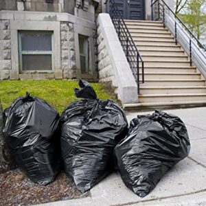 65 Gallon Trash Bags for Toter, (Value-Pack 50 Bags w/Ties) 64 Gallon Large Black Heavy Duty Garbage Bags, 50"W x 60"H.