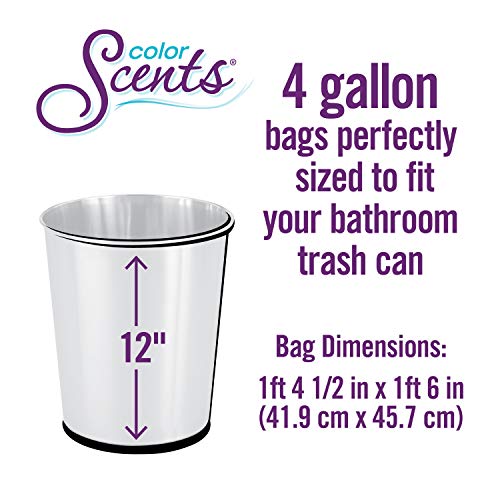 Color Scents Small Trash Bags - 4 Gallon, 840 Total Bags (12 Packs of 70 Count), Twist Tie - Multi-color bags in Calming Collection Scent