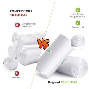 1.2 Gallon 320 Counts Strong Trash Bags Garbage Bags by RayPard, fit 5Liter, trash Bin Liners for Home Office Kitchen Bathroom Bedroom, Clear