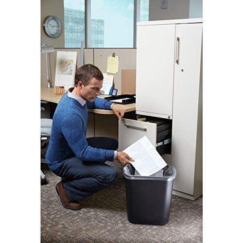 Rubbermaid Commercial Products Plastic Wastebasket/Trash Can, 7-Gallon/28-Quart, Black, for Bedroom/Bathroom/Office, Fits under Desk/Cabinet/Sink, Pack of 4