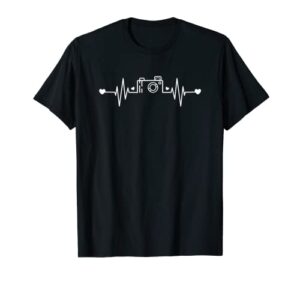 photographer heartbeat photography lovers camera novelty t-shirt