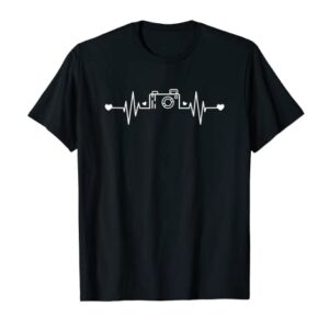 Photographer Heartbeat Photography Lovers Camera Novelty T-Shirt