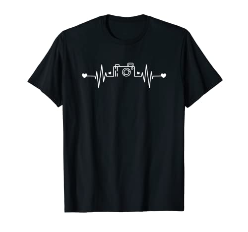 Photographer Heartbeat Photography Lovers Camera Novelty T-Shirt