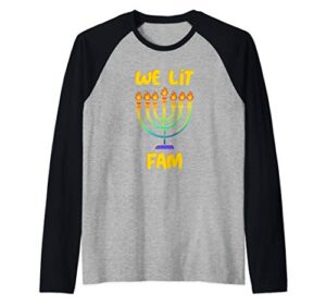 hanukkah gift stocking stuffers – hebrew israelites menorah raglan baseball tee