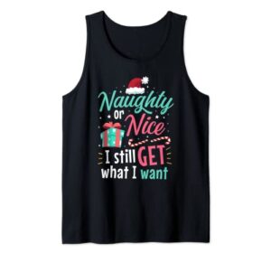 naughty or nice list christmas stocking stuffer gift tank top