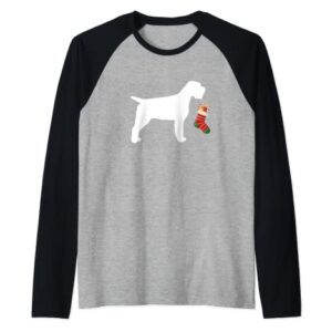 Wirehaired Pointing Griffon Christmas Stocking Stuffer Dog Raglan Baseball Tee