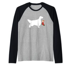 english setter christmas stocking stuffer dog raglan baseball tee