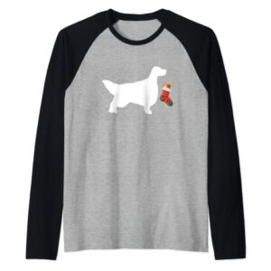 English Setter Christmas Stocking Stuffer Dog Raglan Baseball Tee