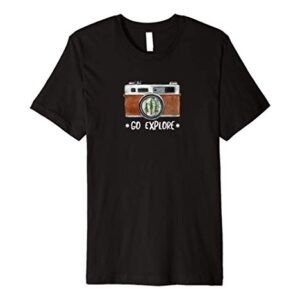 Cute Go Explore Vintage Camera Photography Premium T-Shirt