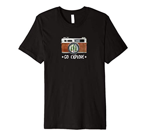 Cute Go Explore Vintage Camera Photography Premium T-Shirt