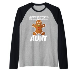 gingerbread aunt christmas stocking stuffer raglan baseball tee