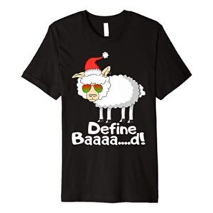 Define Bad Sheep Lover Farmer Christmas Stocking Stuffer Premium T-Shirt