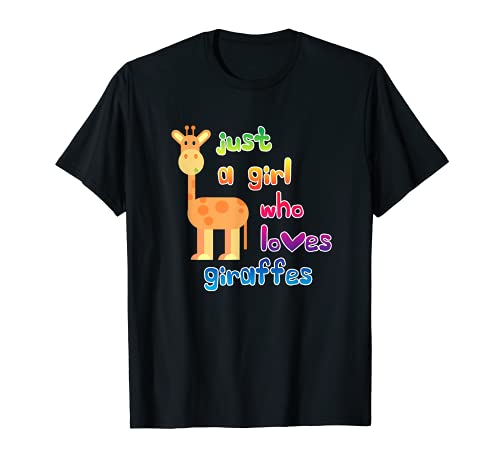 Just A Girl Who Loves Giraffes Kids Boys Girls Cute Giraffe T-Shirt