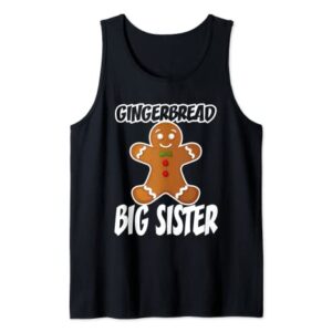 Gingerbread Big Sister Christmas Stocking Stuffer Tank Top