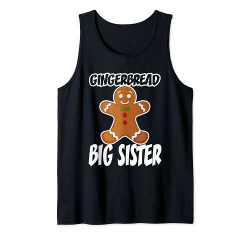 Gingerbread Big Sister Christmas Stocking Stuffer Tank Top