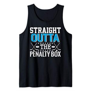 Straight Outta The Penalty Box Funny Hockey Player Tank Top