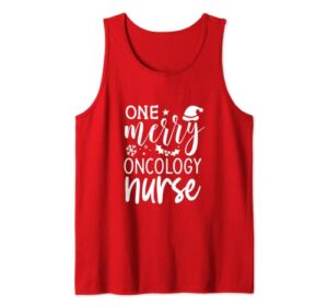 one merry oncology nurse christmas santa hat nurse crew tank top