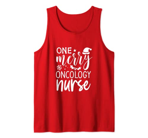 One Merry Oncology Nurse Christmas Santa Hat Nurse Crew Tank Top