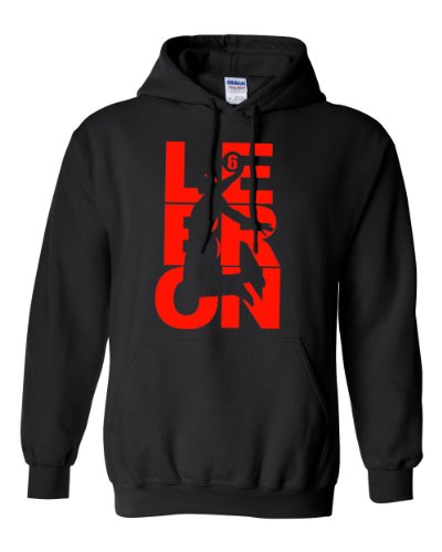 City Shirts L23 Fan Wear 6 Hoodie Sweatshirt (X-Large, Black w/Red)