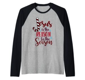 jesus the reason christian christmas stocking stuffer gifts raglan baseball tee