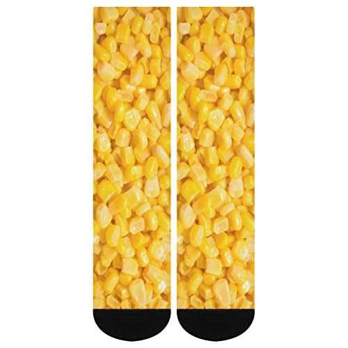 Funny Fun Crew Socks Corn Kernels Novelty Casual Crew Socks for Mens Womens Unisex Funky Socks Funny Gifts