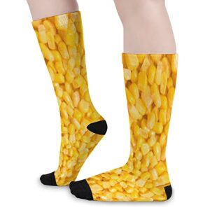 Funny Fun Crew Socks Corn Kernels Novelty Casual Crew Socks for Mens Womens Unisex Funky Socks Funny Gifts