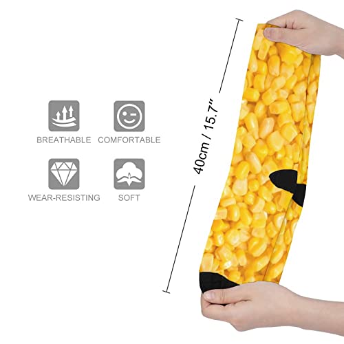 Funny Fun Crew Socks Corn Kernels Novelty Casual Crew Socks for Mens Womens Unisex Funky Socks Funny Gifts