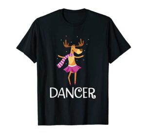 dancer prancer christmas dancing reindeer t-shirt