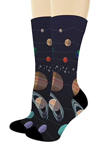 Galaxy Gifts Planet Sock Space Related Gifts for Astronomers Space Socks 1-Pair Novelty Crew Socks