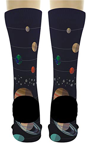 Galaxy Gifts Planet Sock Space Related Gifts for Astronomers Space Socks 1-Pair Novelty Crew Socks