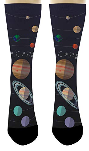 Galaxy Gifts Planet Sock Space Related Gifts for Astronomers Space Socks 1-Pair Novelty Crew Socks