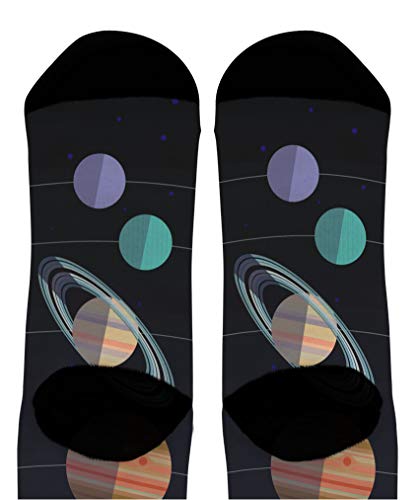 Galaxy Gifts Planet Sock Space Related Gifts for Astronomers Space Socks 1-Pair Novelty Crew Socks