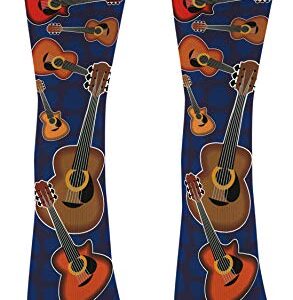 ThisWear Music Accessories Music Themed Socks Guitar Lover Gifts for Musicians 1-Pair Novelty Crew Socks